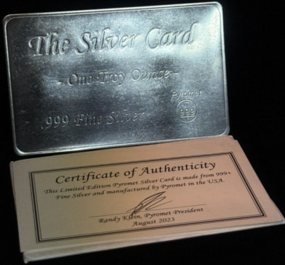 Pyromet Silver Card 999 Fine Silver One Troy Ounce - i | eBay