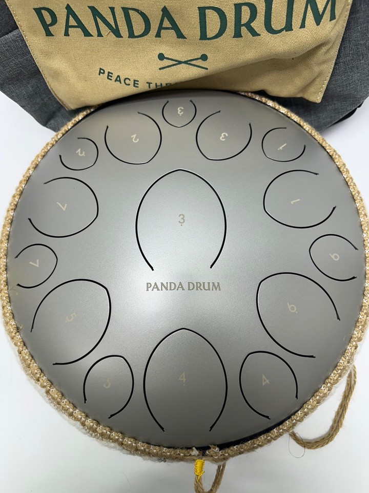 PANDA DRUM PRO Handcrafted Authentic 15" steel tongue drum with 15 ...