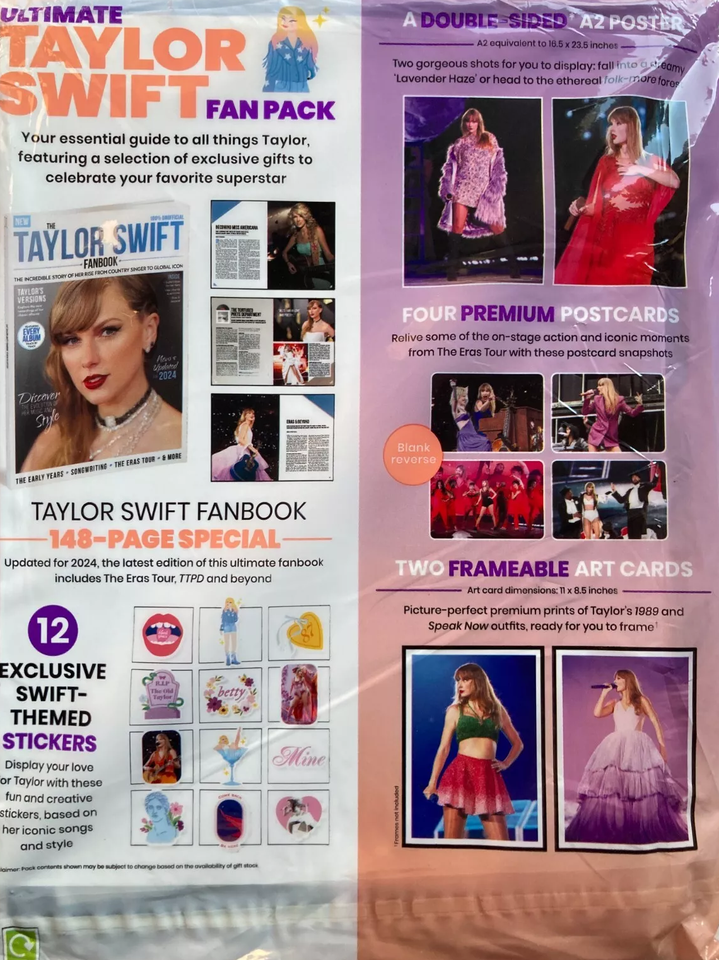 TAYLOR SWIFT FAN PACK | 10 GIFTS: MAGAZINE, POSTERS, ART CARDS ...