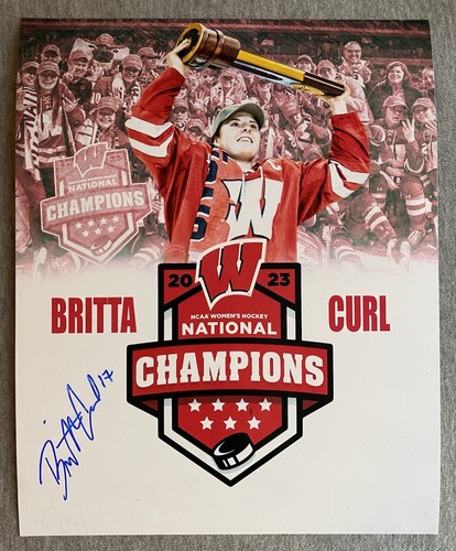 BRITTA CURL AUTOGRAPH 8x10 PHOTO WISCONSIN BADGERS WOMENS HOCKEY #1 | eBay
