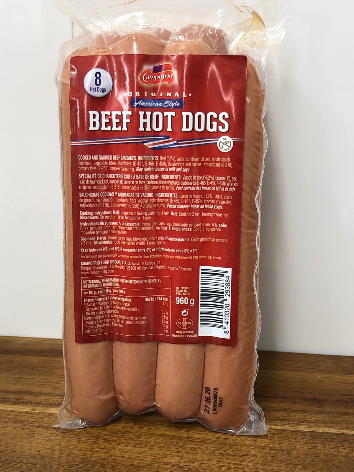 Jumbo Beef Hot Dog Sausages 960g 8 Quarter Pounders Sausages ...