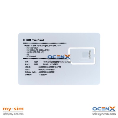 5G UE Test SIM USIM Card for Keysight Wireless Communication Test Sets ...