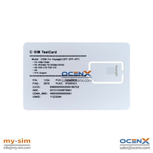 5G UE Test SIM USIM Card for Keysight Wireless Communication Test Sets ...