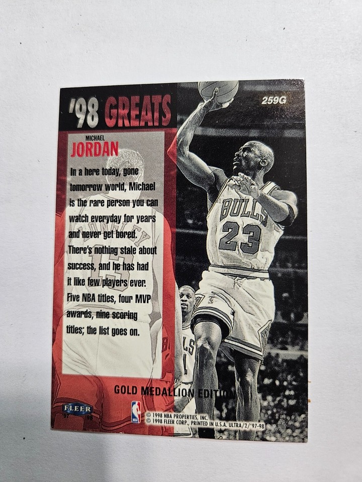 1997-98 Ultra Gold Medallion 259 Michael Jordan '98 Greats | eBay