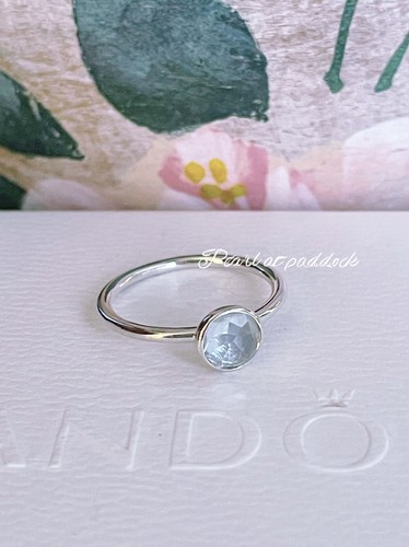 Authentic Pandora March Birthstone Ring In Gift Box 58 / Size 8.5 | eBay
