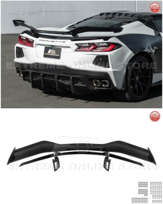 Z06 Style CARBON FLASH Rear High Wing Spoiler Bracket For 20-Up ...