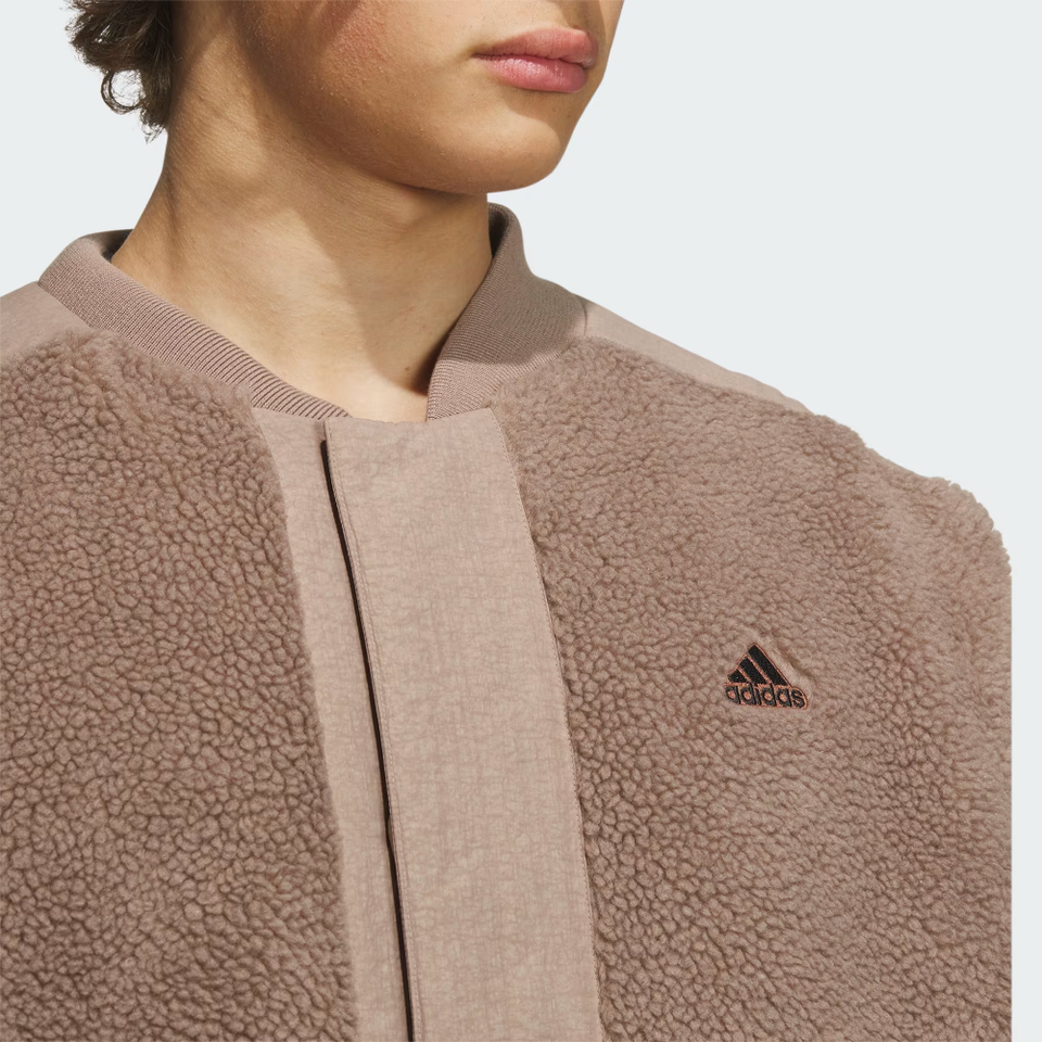 New Adidas Mens FLEECE COLLEGE EIGHT PADDED JACKET IL8918 BROWN ASIAN ...