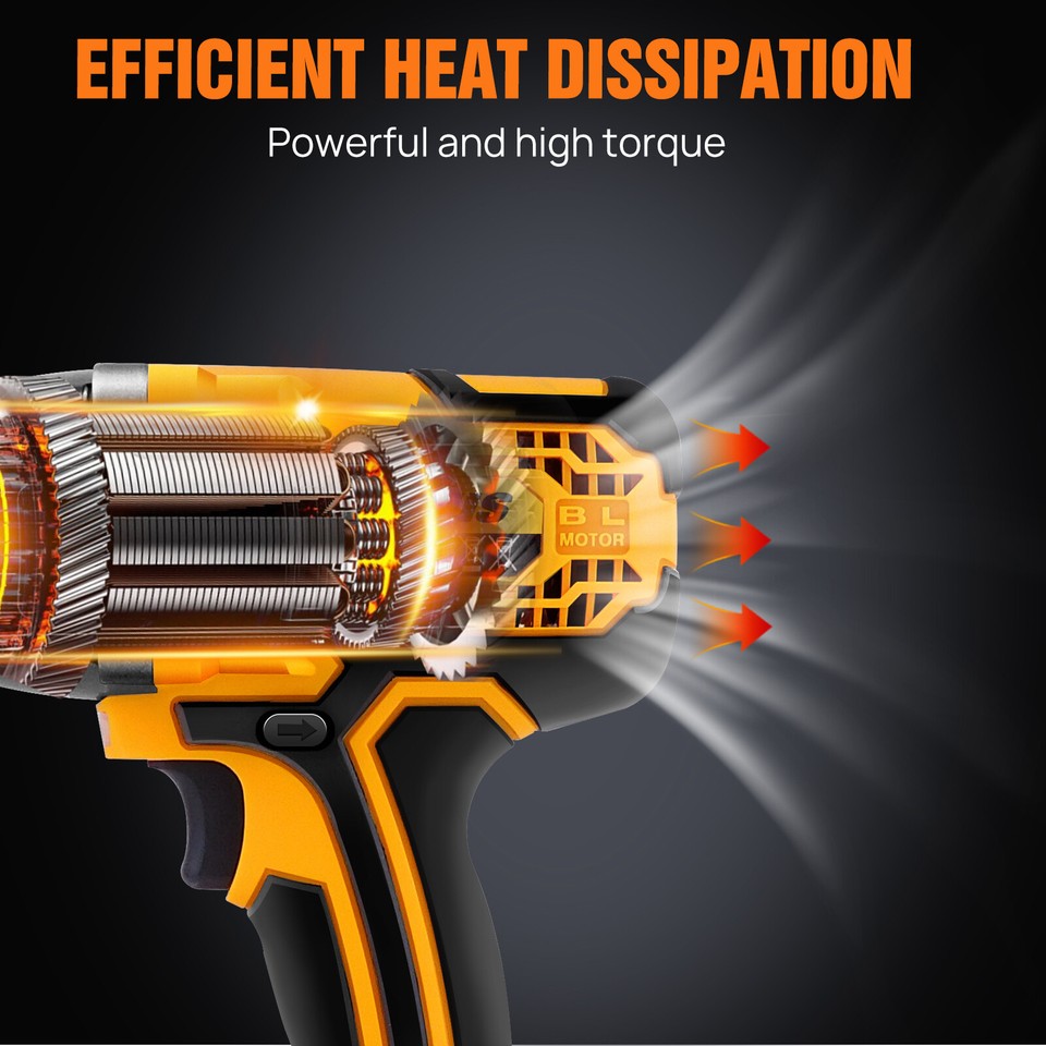 Cordless Impact Wrench Electric Driver Car Repair Wheel Nut Gun Li-ion ...