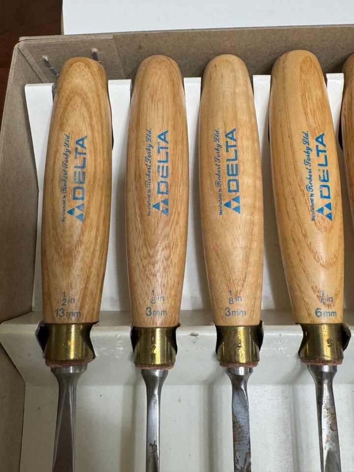 DELTA SORBY WOOD CARVING TOOLS 06-101 SET OF 6- WOOD WORKING CHISELING ...