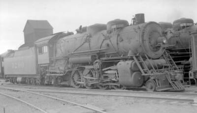 AT&SF Santa Fe Railroad locomotive engine No. 3200 type 2-8-2 OLD TRAIN ...