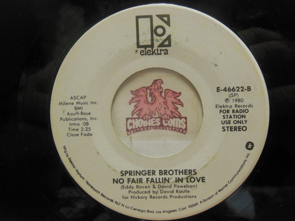Promo! Springer Brothers – Cathy's Clown / No Fair Fallin' In, 45 RPM ...