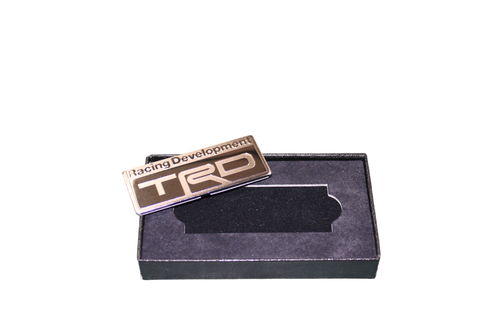 TOYOTA TRD EMBLEM RHODIUM PLATING BADGE STICK ON MS01000003 NEW GENUINE ...