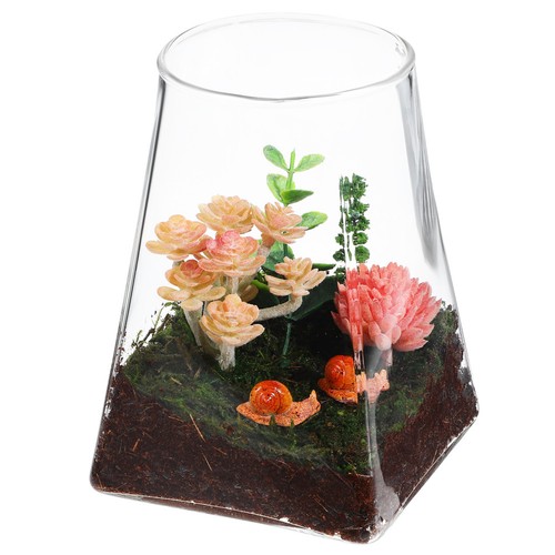 Flower Bouquet Vase Glass Pot Desk Terrarium for Office Desktop Planter ...
