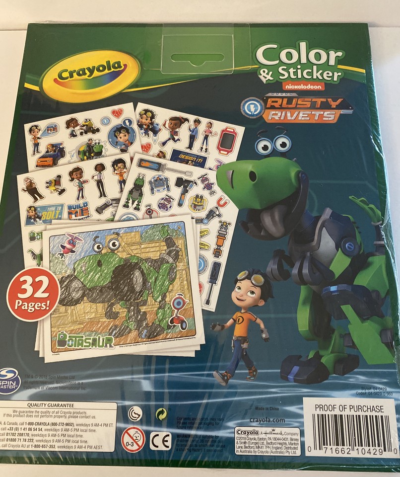 Crayola Nickelodeon Rusty Rivets Color and Sticker Book NEW- RARE | eBay