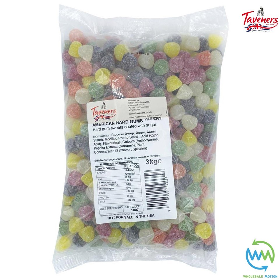 Taveners AMERICAN HARD GUMS Sweets GUMMY Candy JELLY GUMMIES Fruit PICK ...
