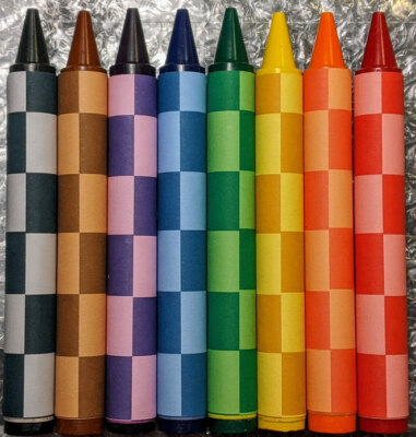 Joe's checkered COLORED jumbo crayons collection (8) | eBay