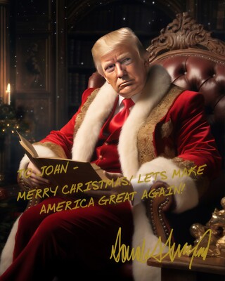 PRESIDENT DONALD TRUMP MERRY CHRISTMAS PERSONALIZED MESSAGE 8X10 AI ...
