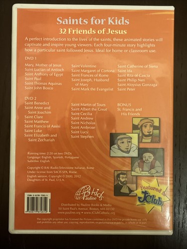 Saints for Kids: 32 Friends of Jesus (2-Disc DVD Set) Catholic VGC | eBay