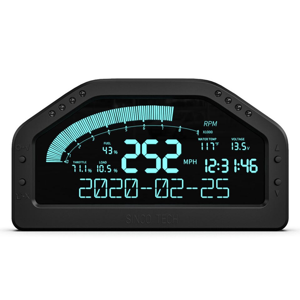 Race Display LCD Screen Digital Gauge Kit OBD2 Bluetooth Gauge ...
