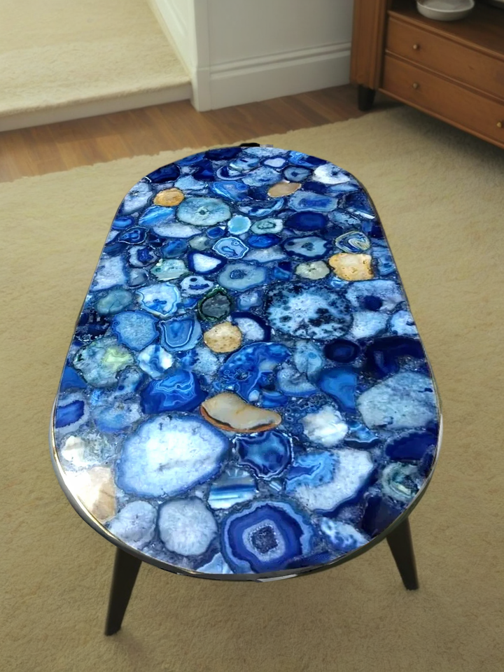 Natural Blue Quartz Stone Countertop / quartz Stone Slabs /coffee table ...