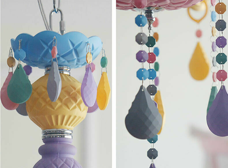 Crystal Modern Pendant Lights Macaron Color Ceiling Lamps Hanging Light ...