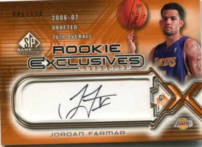 2006-07 SP Game Used - JORDAN FARMAR - Rookie Exclusives Autograph ...