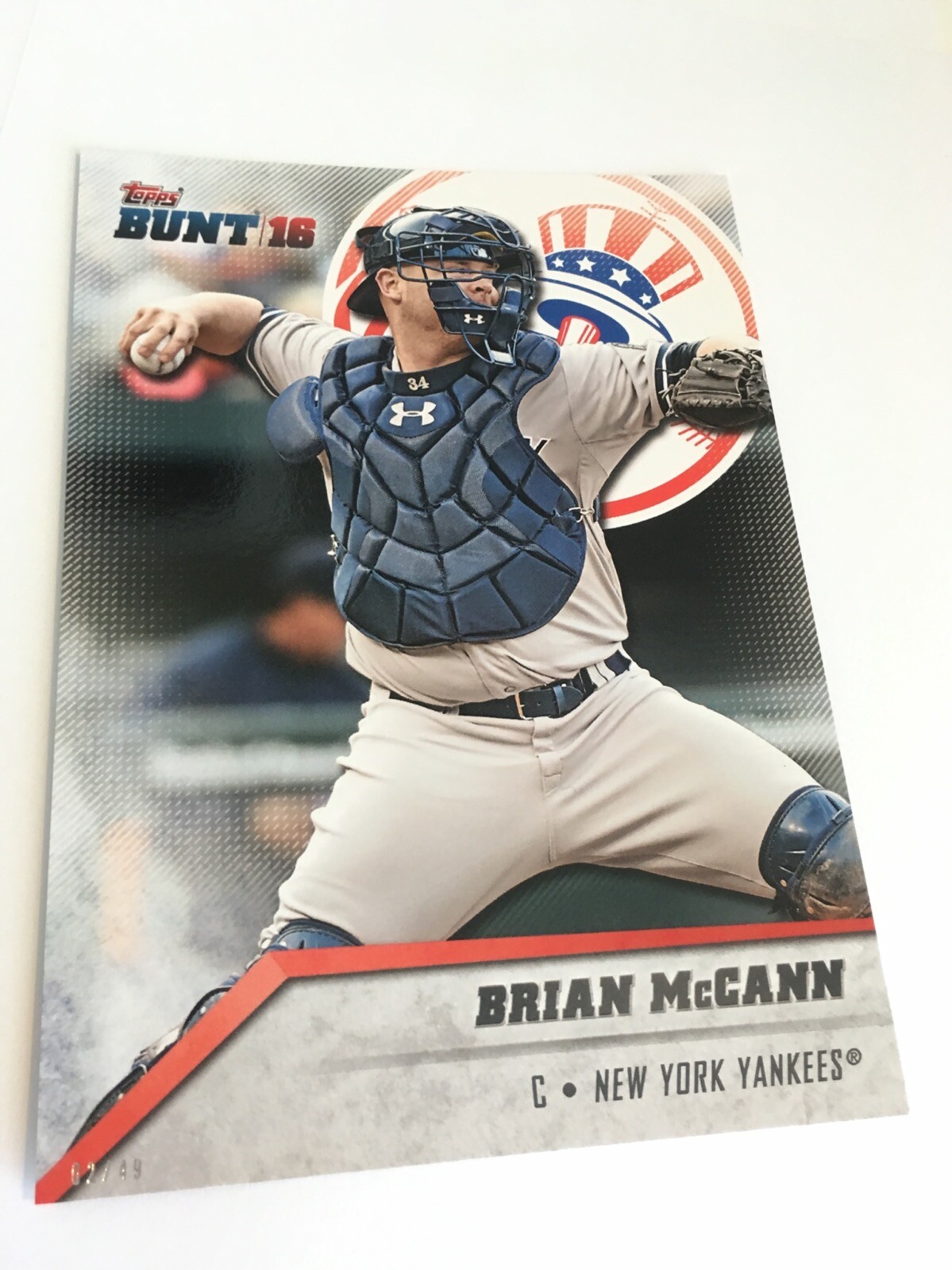 2016 Topps BUNT Jumbo 5x7 Brian McCann Yankees 108 #’d 01/49 Physical ...