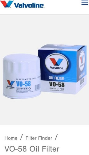 2x Valvoline VO58 Oil Filter Ryco Z160 Made in USA V8 Holden/GM & ISUZU ...