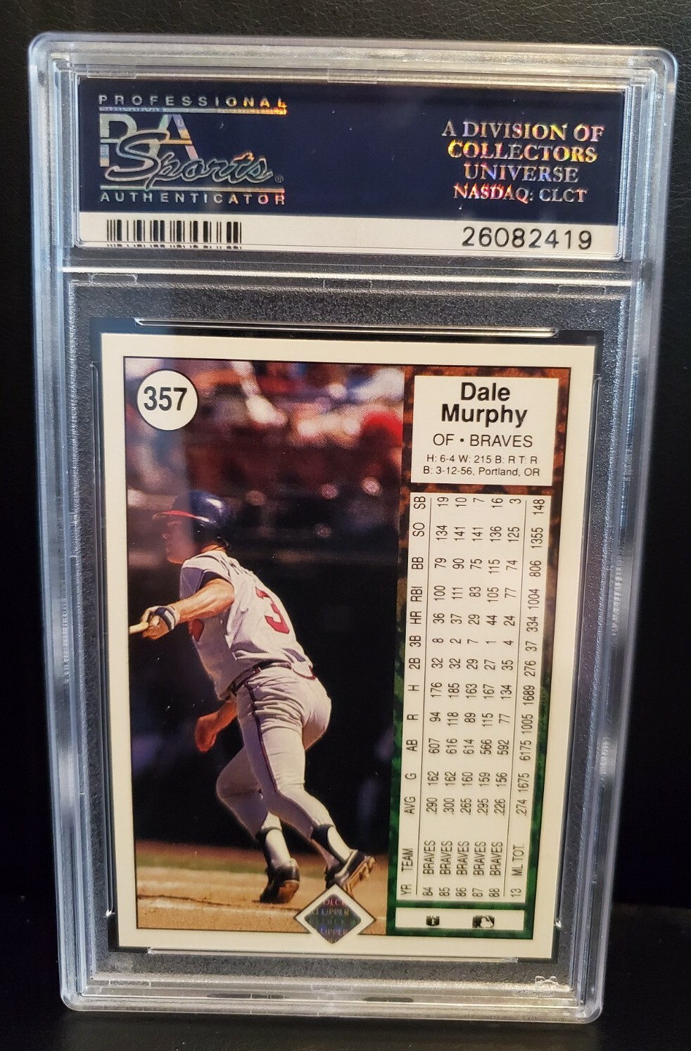 1989 UPPER DECK DALE MURPHY REVERSE NEGATIVE ERROR PSA 10 GEM MINT LOW POP | eBay