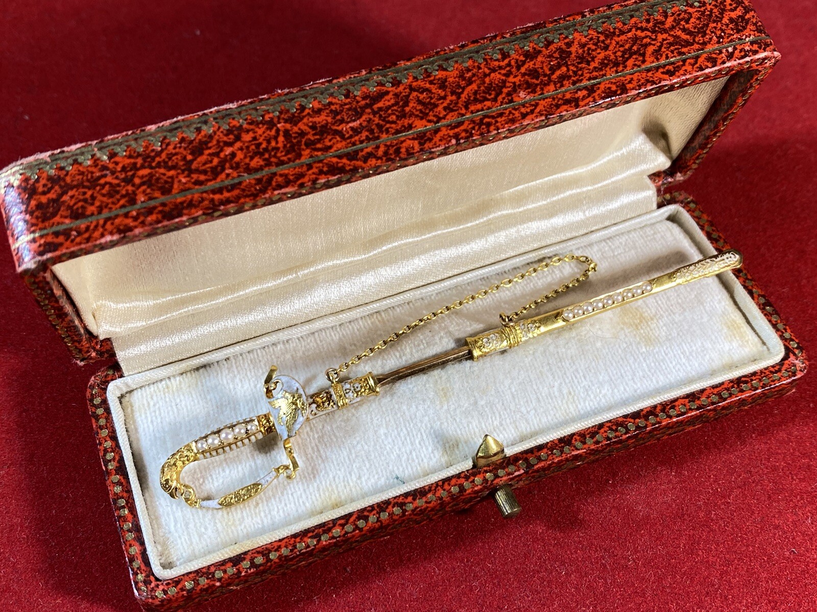 Antique Victorian Hat Pin 14K Gold Stick Pin Military Sword Pin Sword ...