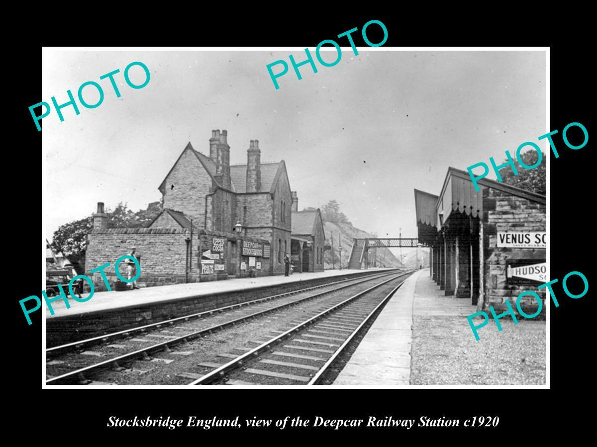 OLD 8x6 HISTORIC PHOTO STOCKSBRIDGE ENGLAND DEEPCAR RAILWAY STATION ...