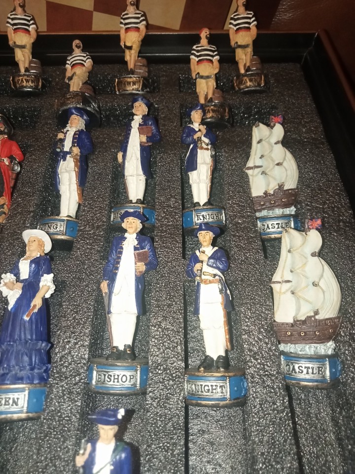 Regency Chess Company The Pirates Vs Navy Hand-Painted Themed Chess Set ...