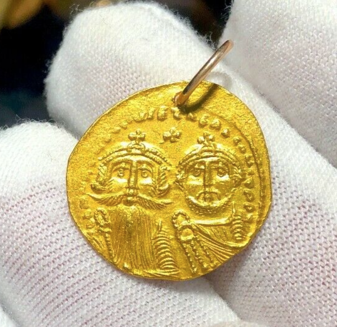 BYZANTINE EMPIRE HERACLIUS 613-645AD CONSTANTINE PENDANT CONSTANTINOPLE ...