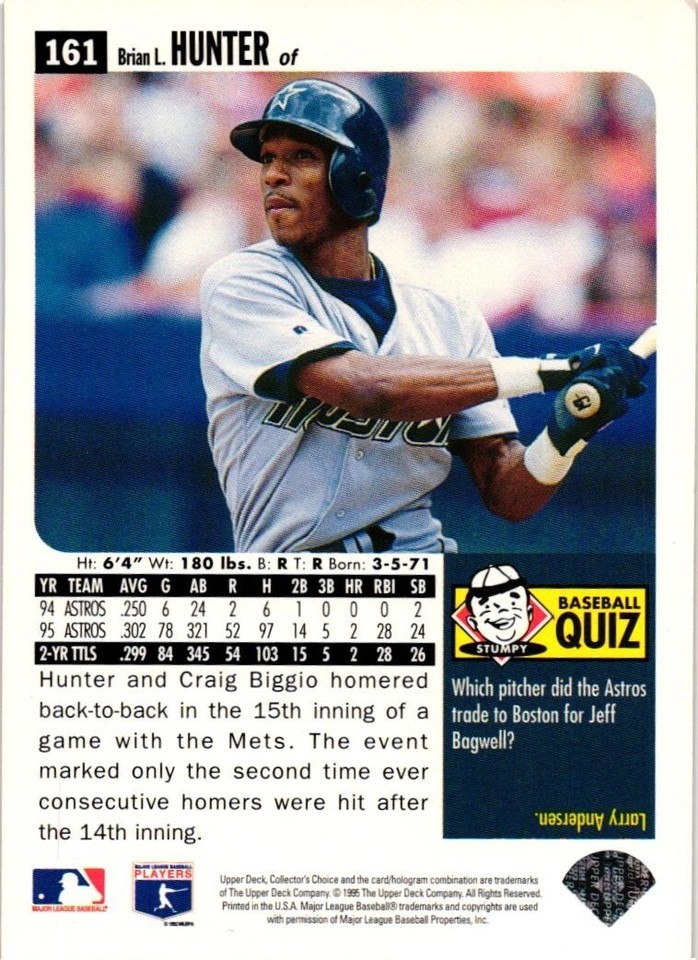 1996 Collector's Choice Baseball Card #161 Brian L. Hunter NrMt | eBay