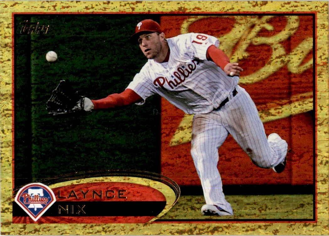 2012 Topps Update Gold Sparkle Laynce Nix Philadelphia Phillies #US130 ...