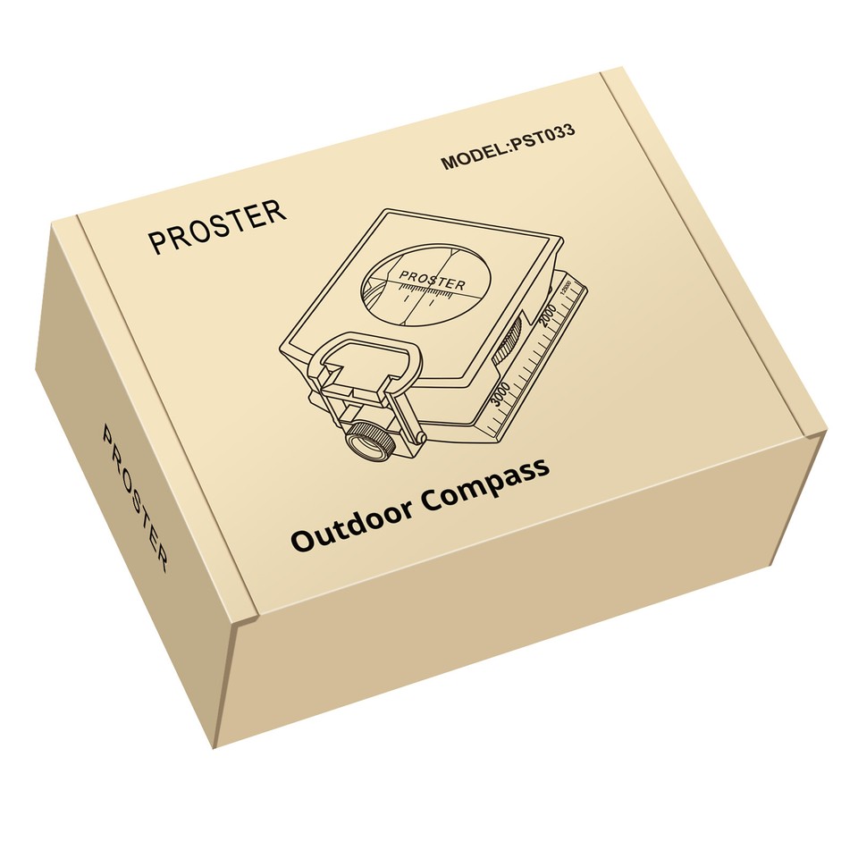 Proster Military Compass Metal Sighting Clinometer Camping Hiking ...