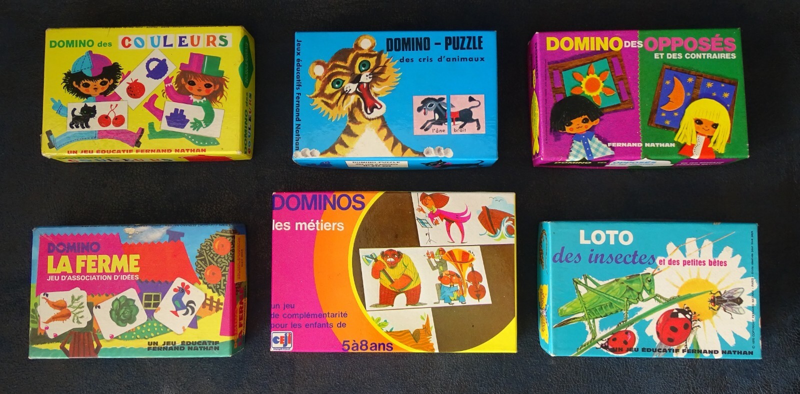 Lot DOMINO jeu éducatif FERNAND NATHAN Loto puzzle Ceji Rétro Vintage ...