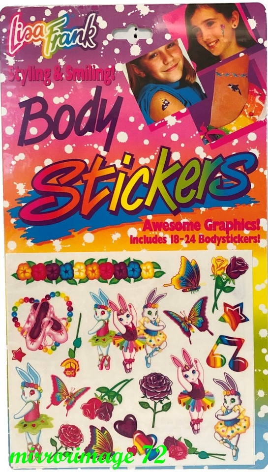 Vintage Lisa Frank Bunny Ballerinas Body Sticker Sheet | eBay