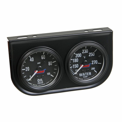 Summit Racing Gauge Kit Analog Console 2 1/16" Water Temperature Oil ...