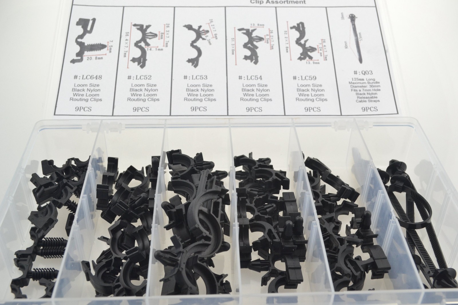 54 Pcs Car Body Wiring Harness Fastener Routing Clips Convoluted ...