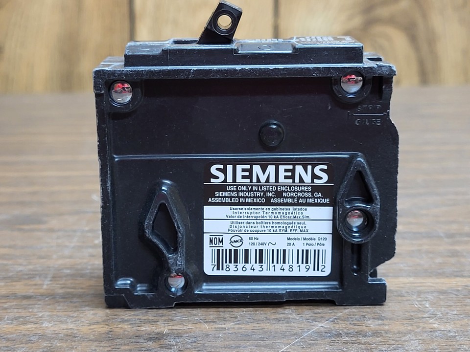 SIEMENS Q120 1 POLE 20 AMP TYPE QP CIRCUIT BREAKER 120/240V LOT OF 12 ...