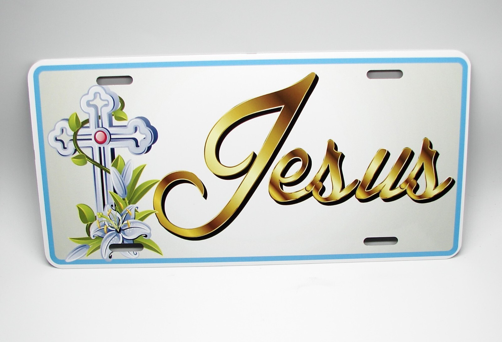 JESUS METAL CAR LICENSE PLATE. CHRISTIAN SPIRITUAL RELIGIOUS CAR ...