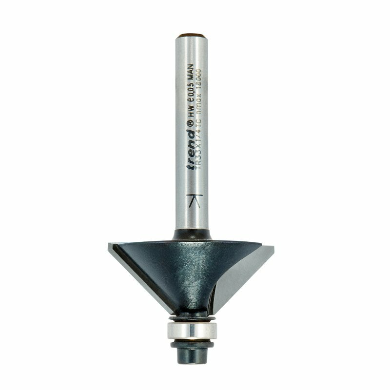 Trend TR33X1/4TC Trade Guided Chamfer Router Cutter 45 deg x 31.8mm dia ...