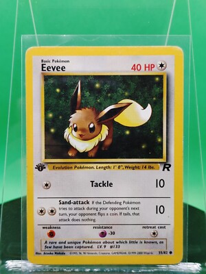 Eevee 55/82 1st Edition Team Rocket Common 2000 English Pokemon Card ...
