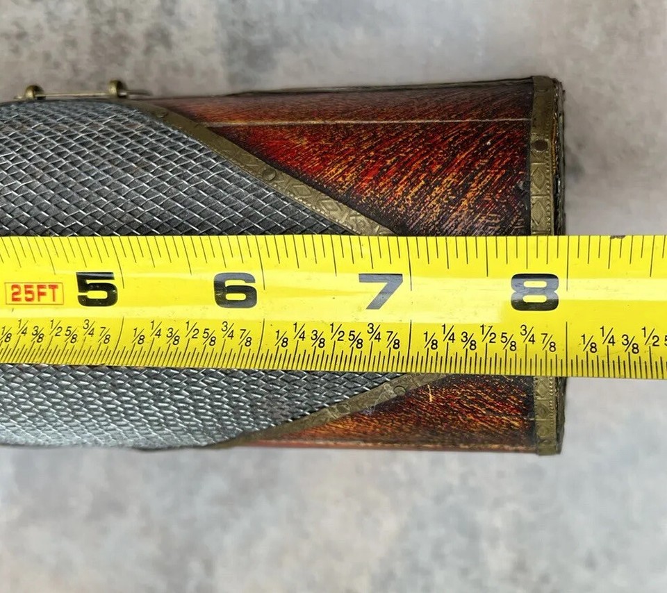 Wooden Hinged Trinket Box With Brass & Mesh Hauberk Byrnie Accents ...