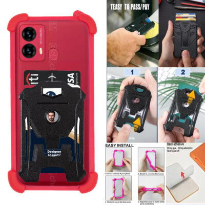 For BLU J8L/J10L Multi Card Armor Card Pack+Anti Drop Elastic silicone ...