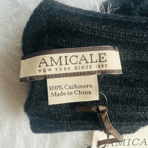 AMICALE Cashmere Touch Screen Tech Knit Gloves, Luxurious, 100%, Black ...