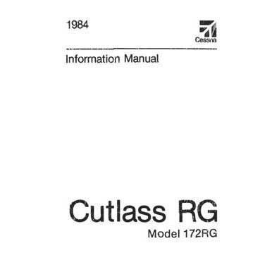 NEW Cessna 172RG Cutlass 1984 Pilot's Information Manual (D1253-13) | eBay