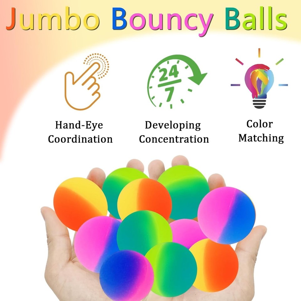 18 Pcs Jumbo Bouncy Balls for Kids,45 mm Large Bouncy Balls, | eBay