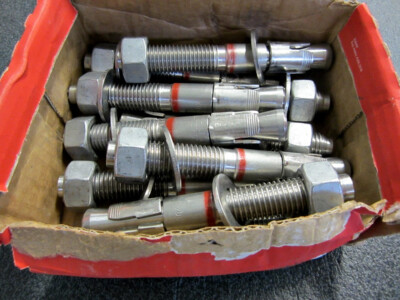1 Box of 10 NEW Hilti 3/4" x 5-1/2" Kiwk Bolt Wedge Anchor KB-TZ2 SS304 ...